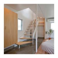 China General direct sales new fashion design straight staircase precast wood stairs for sale