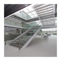 China Competitive price straight iron stair designs metal and wood stairs for sale