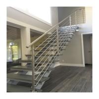 China Museum long straight stairs for apartment hardwood floor stairs for sale