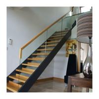 China Museum long straight stairs for apartment hardwood floor stairs for sale