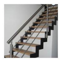 China Modern high quality metal straight staircase hight quality indoor wood stairs for sale