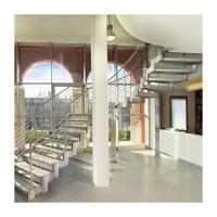 China Modern high quality metal straight staircase hight quality indoor wood stairs for sale