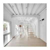 China Perfect quality special straight staircase indoor wooden rod handrail stairs for sale