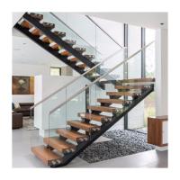 China Manufacturer supply professional design straight staircase american wood stairs for sale