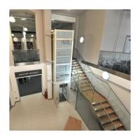 China Manufacturer double beam straight staircase steel oak wood stairs for sale