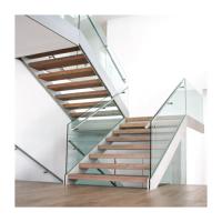 China Lowest price l shaped straight staircase indoor wood direct stairs for sale