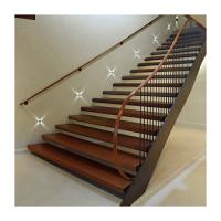 China Well made straight stairway design luxury wooden open stairs for sale
