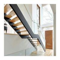 China Manufacturer contemporary straight staircase pretty wooden box tread stairs for sale