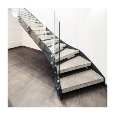 China Quality service modern indoor straight staircase loft steel wood stairs for sale