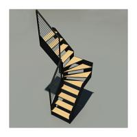 China Quality service modern indoor straight staircase loft steel wood stairs for sale