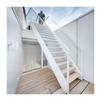 China Library straight stair design wood models of stairs for sale
