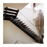 China Luxury design l-shaped straight staircase steel wood portable stairs for sale