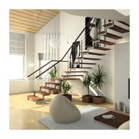 China Quality assurance straight staircases wooden indoor stairs for sale
