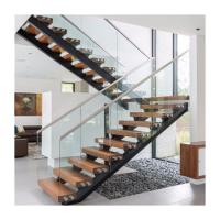 China Quality assurance straight staircases wooden indoor stairs for sale