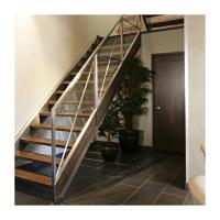 China General direct sales straight stairs price simple wooden tread stairs for sale