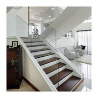 China General direct sales straight stairs price simple wooden tread stairs for sale