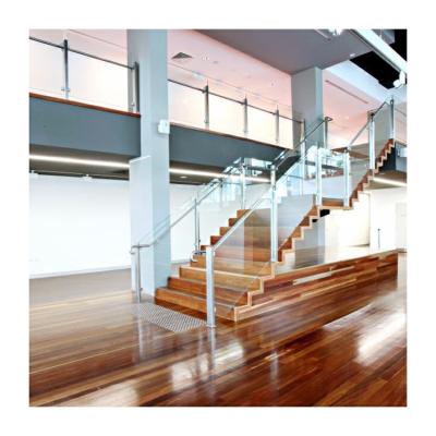 China Customized design straight staircase manufacturers used indoor solid wood treads stairs for sale