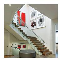 China Villa steel straight staircase oak wood tread stairs for sale
