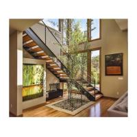 China Villa steel straight staircase oak wood tread stairs for sale