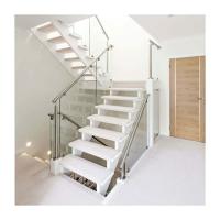 China Villa steel straight staircase oak wood tread stairs for sale