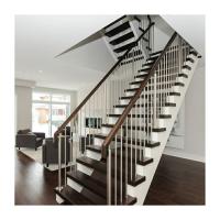 China Latest fashion straight floating staircase portable wooden stairs for sale
