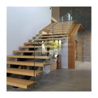 China China manufacturer indoor straight stairs l shape wood staircase for sale