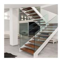 China Good quality u shape stringer straight stairs steel stringer wood staircase for sale