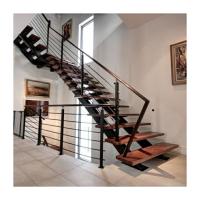 China Library staircase design l shape oak wooden stair for sale
