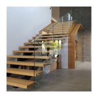 China China supplier l staircase dimensions indoor prefabricated steel wood stair for sale