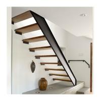China Foshan factory straight staircases design wood tread indoor stair for sale