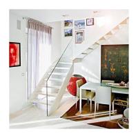 China House project glass railiing straight staircase oak wood stair for sale