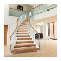 China Hot style indoor metal straight stairs wood step staircase for sale