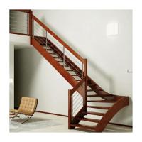 China New type straight steel stairs outdoor wood steps staircase for sale