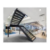 China Quality service easy clean long straight stairs how to build wood staircase for sale