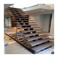 China Quality service easy clean long straight stairs how to build wood staircase for sale