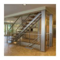 China Quality service easy clean long straight stairs how to build wood staircase for sale