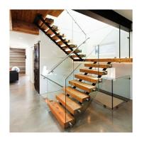 China A variety of modern straight stairs rubber wood staircase for sale