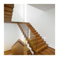 China China factory diy straight stairs gray wooden step staircase for sale