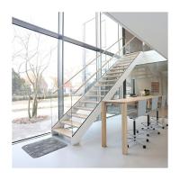 China China factory diy straight stairs gray wooden step staircase for sale