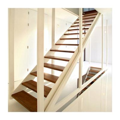 China Professional prefabricate dstraight stairs colorful wooden tread staircase for sale