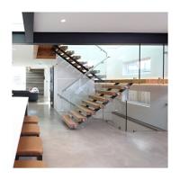 China Most selling affordable straight stairs high quality wood tread staircase for sale