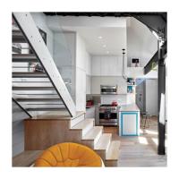 China High quality well-reputed straight stairs maple solid wood glass staircase for sale