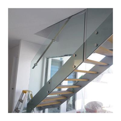 China House project laminated glass straight attic stairs wood box staircase for sale