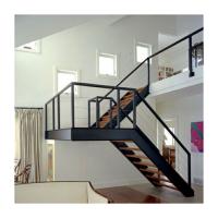 China House project laminated glass straight attic stairs wood box staircase for sale