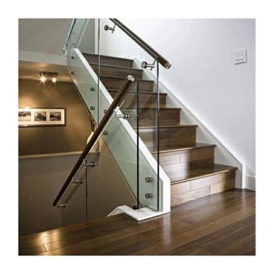 China Factory direct supply decorative straight stairs steel stringer wood staircase for sale