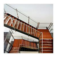 China Factory direct supply decorative straight stairs steel stringer wood staircase for sale