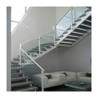 China Factory direct supply decorative straight stairs steel stringer wood staircase for sale