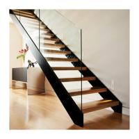 China Wholesale agent customized straight stair wood and iron staircase for sale