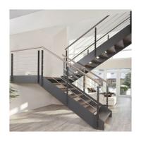 China Eco-friendly straight stair carpet wooden step staircase for sale