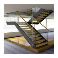 China Fashion design l shaped stairs solid wood tread staircase for sale
